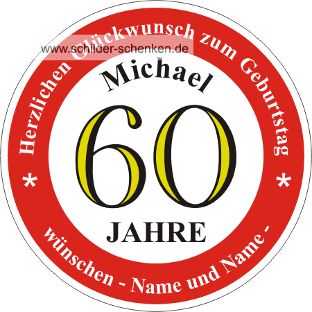 Schild Ronde Geburtstag Glückwunsch